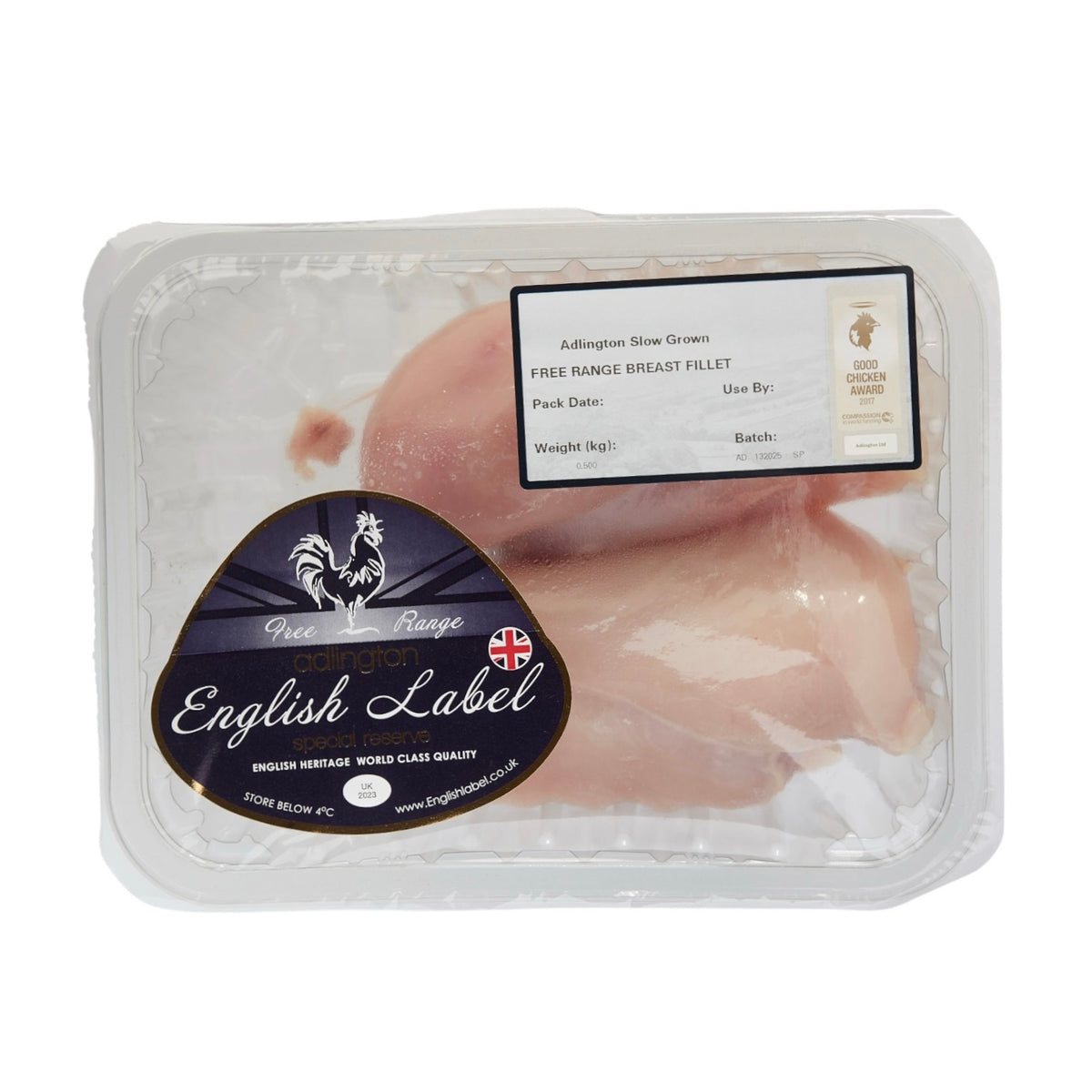 Adlington - English Label Free Range Chicken Breast Fillets (2 Fillets ...
