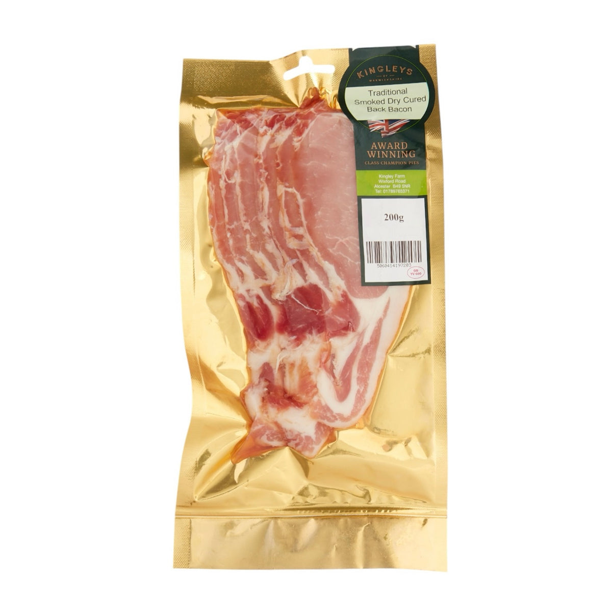 Kingleys - Traditional Dry Cured Smoked Short Back Bacon (200g ...