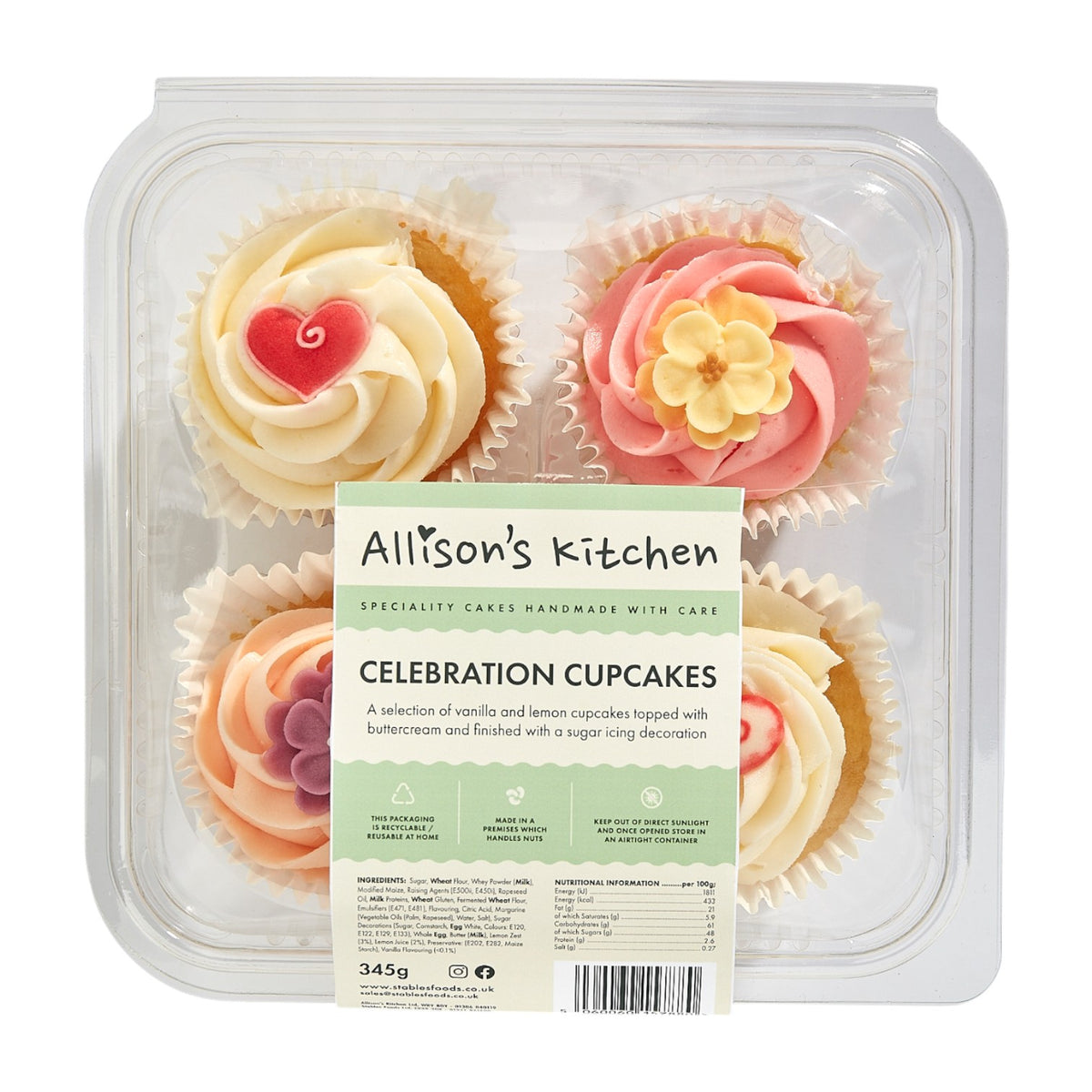 Allison's Kitchen - Celebration Cupcake (4 Pack) – Mudwalls Food Group